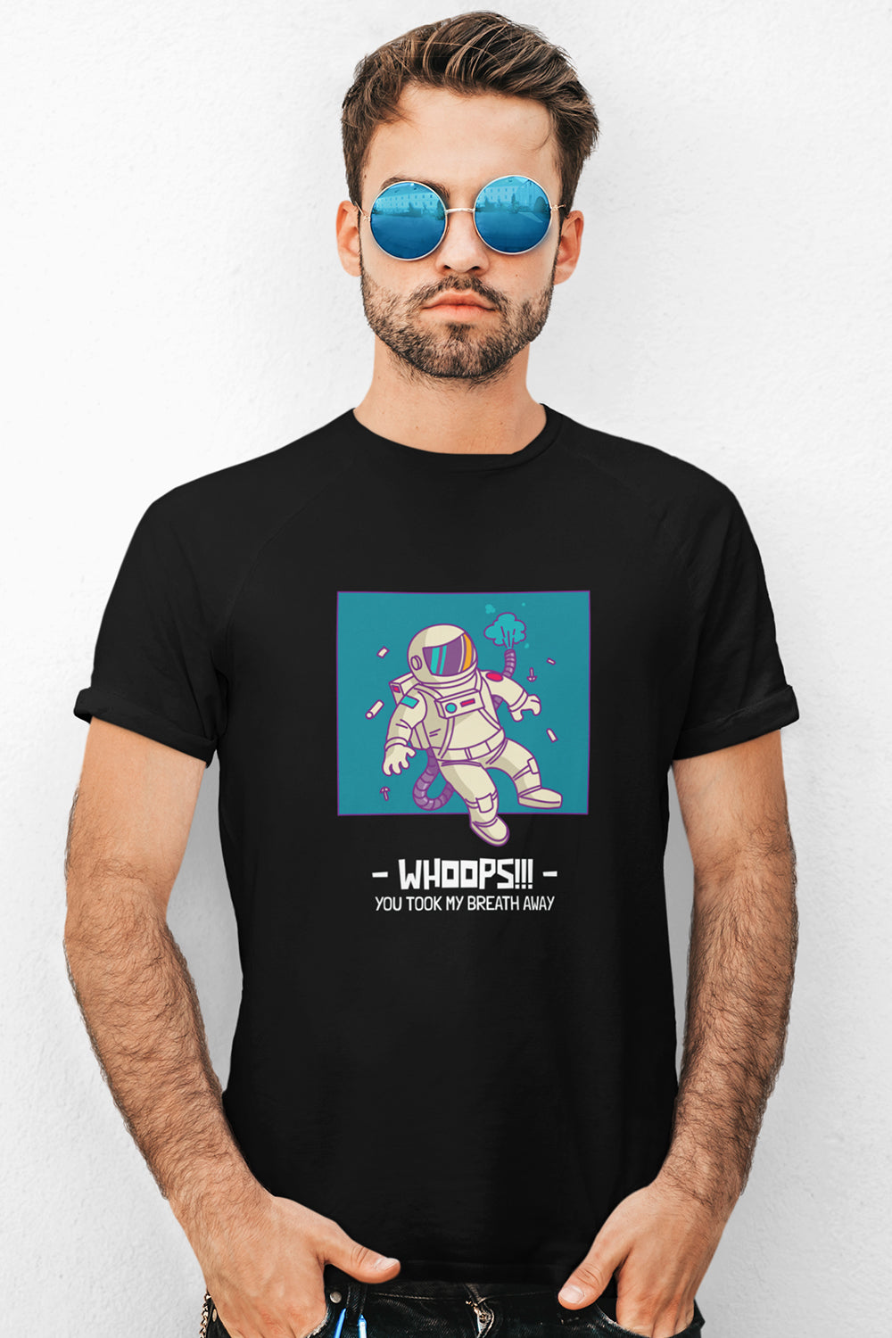 Whoops Graphic Printed Black Tshirt – styched.ae